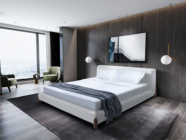 King Size Velvet Bed Modern Minimalist Queen Bed – Evergo Furniture Co ...